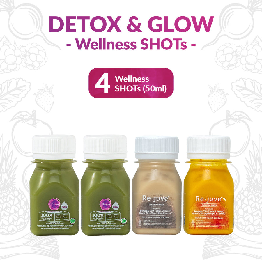 Wellness SHOTs- Detox and Glow – Re.juve True Cold Pressed